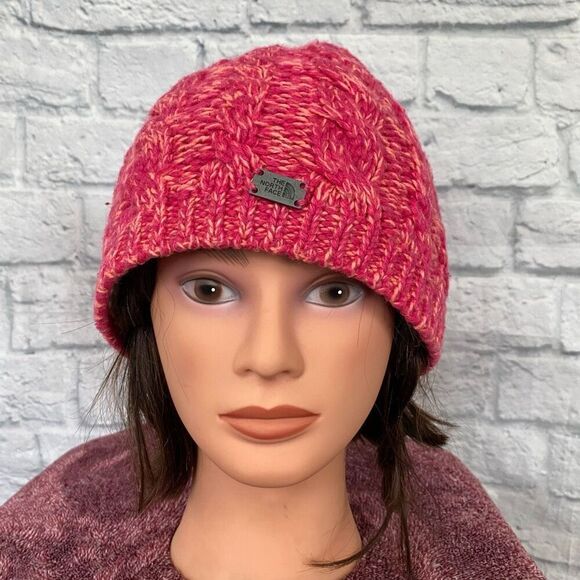 The North Face | Accessories | The Northface Women Pink Knit Beanie ...